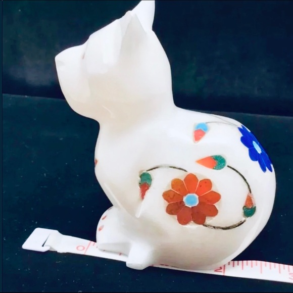 Wall Decor | New White Marble Inlay 3 Cat Figurine Art Work Real Stone ...
